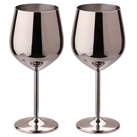 Funki Buys Glasses Stainless Steel Champagne Flutes 2 Pcs