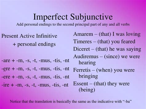Ppt Forms For Subjunctive Verbs Powerpoint Presentation Free Download Id 5174513