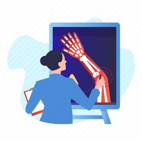 Doctor Examines X Rayradiology Medical Imaging Ray Illustration