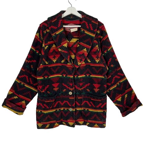 Pick Vintage 80s Woolrich Woman Native Motive Aztec Navajo Wool