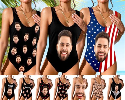 Custom Swimsuit With Face Personalized Face Swimwear Husband Face