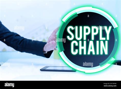 Conceptual Display Supply Chain Business Idea System Of Organization And Processes From