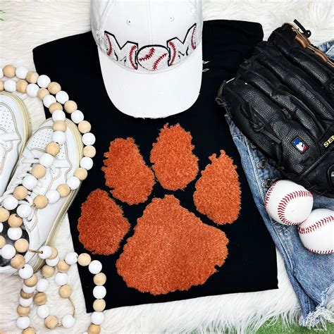 Orange Paw Fluffy Patch Heat Press Ready