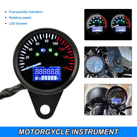 Universal 0 160kmh Motorcycle Digital Led Lcd Speedometer Tachometer