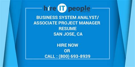 Business System Analystassociate Project Manager Resume San Jose Ca
