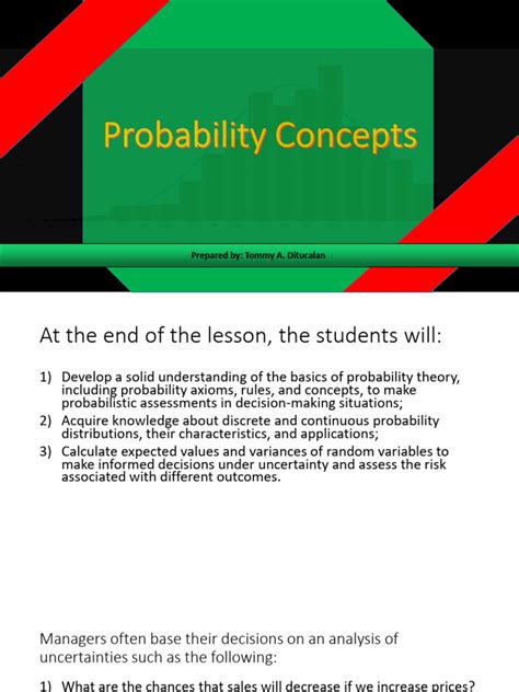 Probability Concepts Pdf Probability Distribution Random Variable