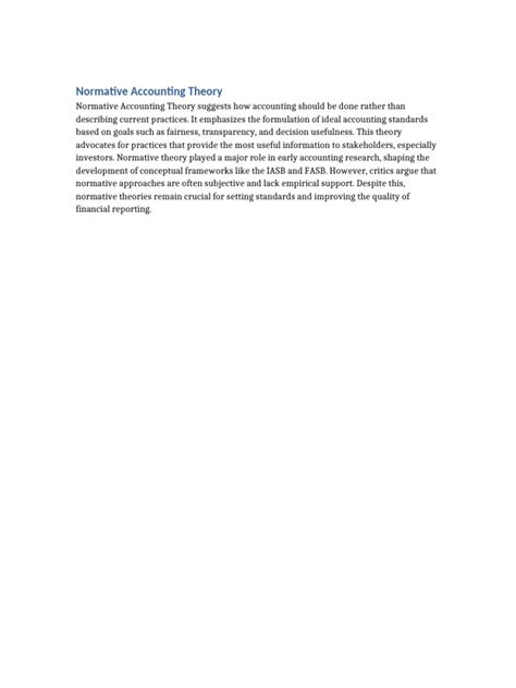 Understanding Normative Accounting Theory Pdf