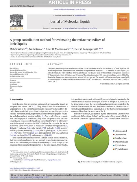Pdf A Group Contribution Method For Estimating The Refractive Indices
