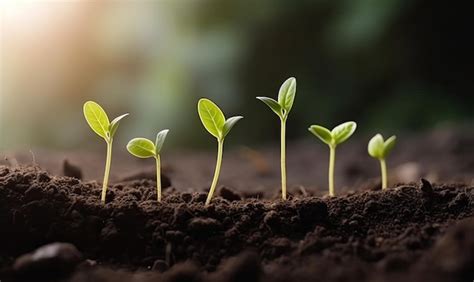 Premium Photo The Miracle Of Life Tiny Plant Seedlings Taking Root