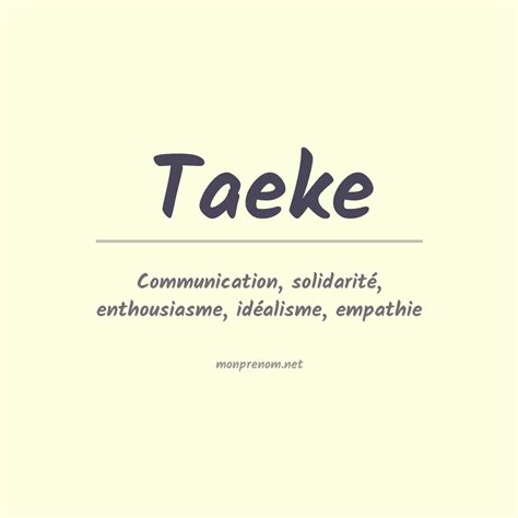 Signification Du Prénom Taeke
