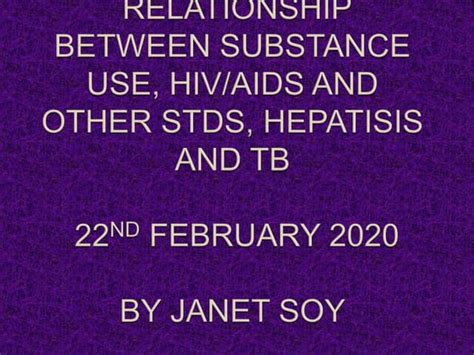 Relationship Among Substance Use Hiv Pptx