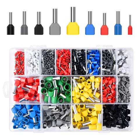Lytool Double Wire Ferrule Kit1200pcs Ferrules Connectors Set Insulated Wire Ferrule Crimp