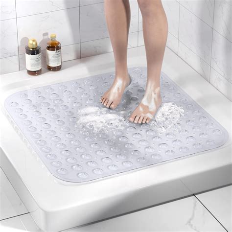Hitslam Shower Mat Non Slip Square 21x21 Inch Bath Mat For