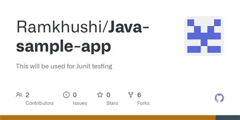 Github Ramkhushijava Sample App This Will Be Used For Junit Testing