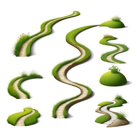 Premium Vector A Collection Of Different Types Of Grass And Trees