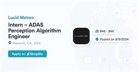 Intern Adas Perception Algorithm Engineer Lucid Motors Simplify Jobs