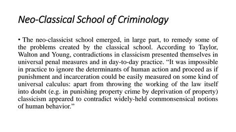 Solution Neo Classical School Of Criminology Studypool