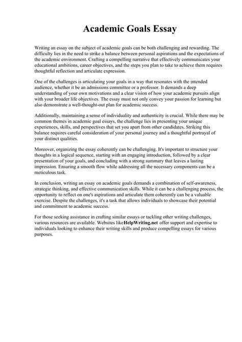 Academic Goals Essay Pdf