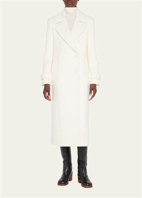 Chloé Double Breasted Wool Cashmere Long Pea Coat Shopstyle