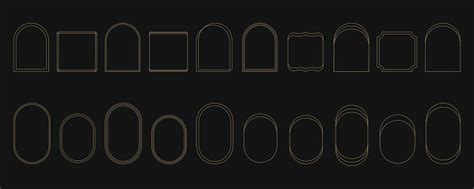 트렌디한 모던 미니멀리스트 Y2k 미적 스타일의 미니멀리즘 선형 아치 프레임 세트 추상 벡터 디자인 개요 요소 호 배너 소셜