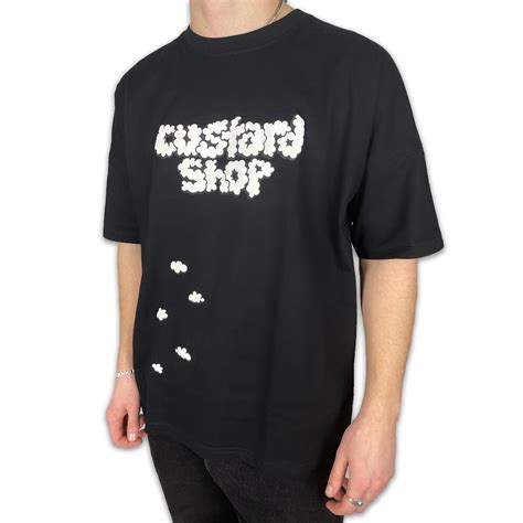 Cloud Puff Print T Shirt Black Custard Shop Official