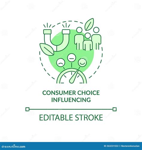 Consumer Choice Influencing Green Concept Icon Stock Vector Illustration Of Editable