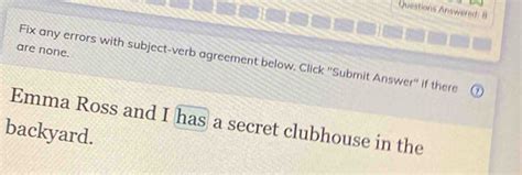 Solved Questions Answered 8 Are None Fix Any Errors With Subject