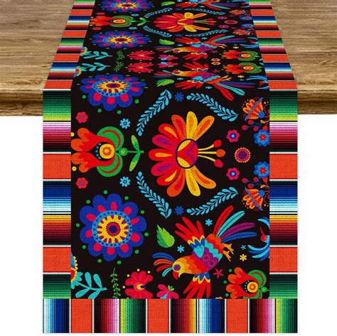 Mexican Fiesta Table Runner Decorations Cinco De Mayo Dia