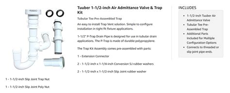 Air Admittance Valve Kit Aav Trap 1 12