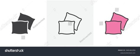 Pillow Icon Symbol Collection On White Stock Vector Royalty Free