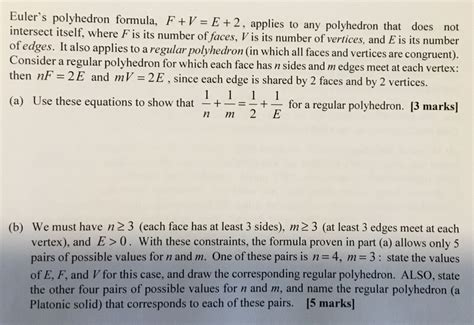 solved euler s polyhedron formula f v e 2 applies to