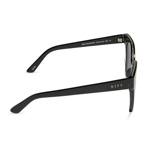 Paris Square Sunglasses Black And Grey Diff Eyewear