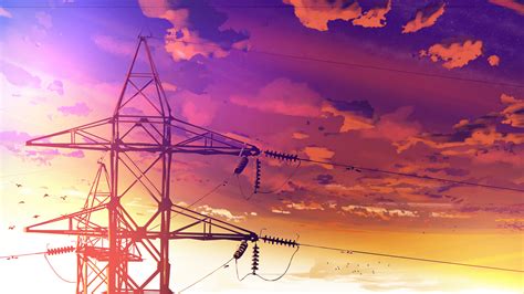 Powerlines Anime Scenery 4k Wallpaperhd Anime Wallpapers4k Wallpapers