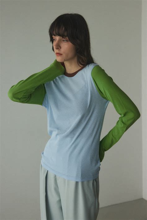 Black By Moussy Sheer Color Block Tops Tシャツ・カットソー長袖 Sheltter