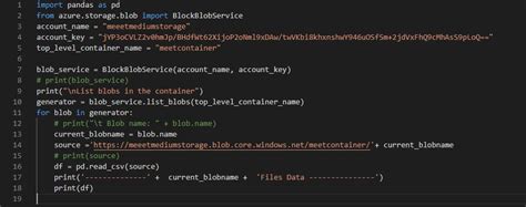 Error While Loading Multiple Csv Files From Blob To