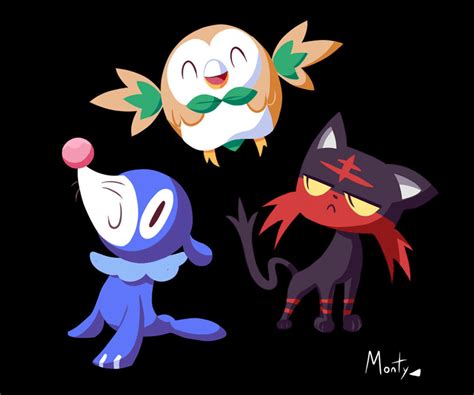 Popplio Rowlet And Litten By Sergiomonty On DeviantArt