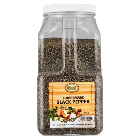 Gel Spice Coarse Ground Black Pepper 18 24 Mesh 5 Lbs Food Service