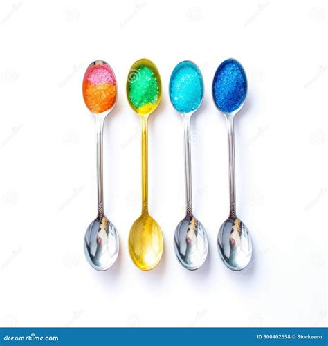 Stunning Rainbow Colored Sugar Spoons Inspired By Do Ho Suh Stock Illustration Illustration Of