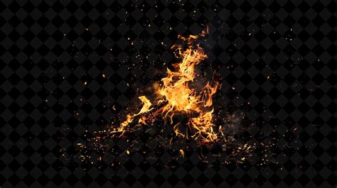 Premium Psd Png Primitive Roaring Tribal Fire With Earthy Red And