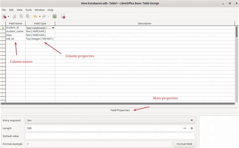 create database and table in libreoffice base [beginner s guide