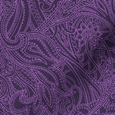 Purple Paisley Fabric Spoonflower