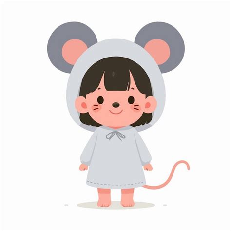 Premium Vector Vector Of Girl Wearing Mouse Costume