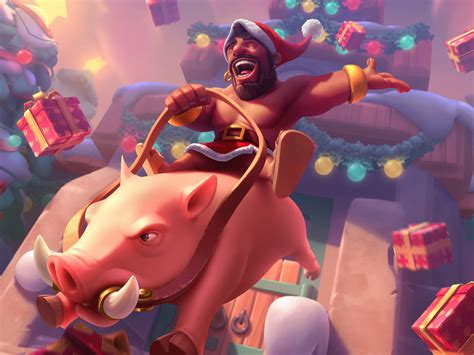 1600x1200 Clash Royale Santa Hog Rider 4k Wallpaper1600x1200