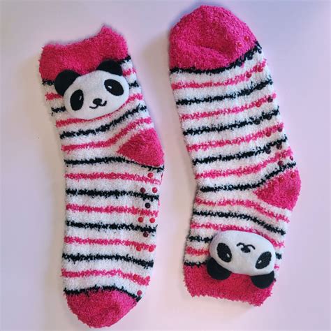 Panda Slipper Socks Size 4 7 • Where Bluebirds Fly