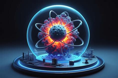 Nuclear Power Nuclear Reaction Or Nuclear Energy Concept Image Of A Nuclear Atomic Premium Ai