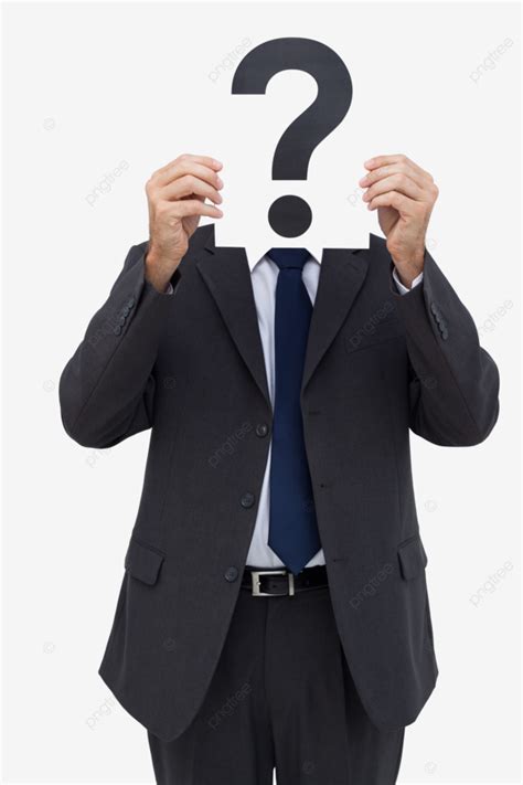 رجل يرتدي ملابس العمل يعرض ورقة أمامها علامة استفهام تناسب السترة شعر بني Png صورة للتحميل مجانا