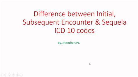 Icd 10 Coding Guidelines For Initial Subsequent Encounter And Sequela
