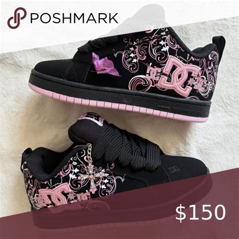Dc Black And Pink Pixie Skate Sneakers Y2k In 2025 Pink Sneakers