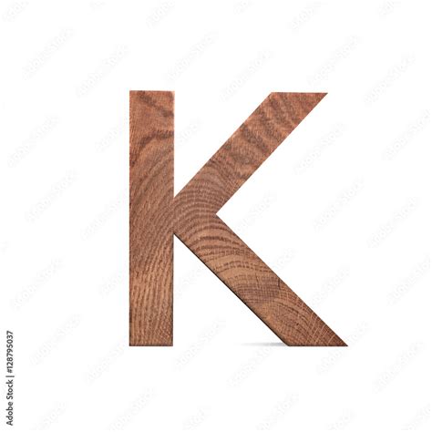 3d Decorative Wooden Alphabet Capital Letter K Stock Illustration Adobe Stock
