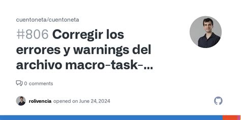 Corregir Los Errores Y Warnings Del Archivo Macro Task Rvice